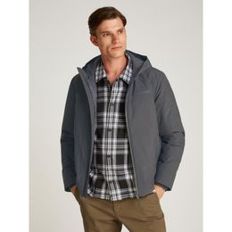 Calvin Klein Herren Outdoorjacke &raquo;TECHNICAL NON-QUILT JACKET HOOD&laquo; mit Kapuze mit Logoprint grau M