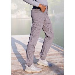 Vivance Active By Lascana Damen Vivance Active by Lascana Trekkinghose &raquo;Cargo Jeans Optik&laquo; Baumwollmix mit Cargo Taschen grau 46, N-Gr