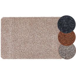 ANDIAMO Fu&szlig;matte &raquo;Samson, Made in Netherlands&laquo; rechteckig 6 mm H&ouml;he Schmutzfangmatte, waschbar, rutschhemmend, auch als 2er Set erh&auml;ltlich beige Baumwolle, 