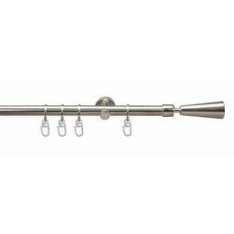 Liedeco Gardinenstange &raquo;Bergamo&laquo; &Oslash; 16 mm 1 l&auml;ufig-l&auml;ufig Fixma&szlig; silber Metall B/L: 120cm &Oslash; 16mm, 1 l&auml;ufig