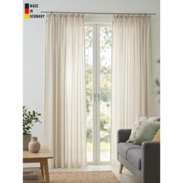 WIRTH Vorhang &raquo;LORCA&laquo; Kr&auml;uselband 1 Stk. tlg. beige Obermaterial: 66% Polyester, 34% Baumwolle 150cm, Kr&auml;uselband, 132cm