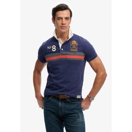 Superdry Herren Poloshirt &raquo;DOUBLE EMBLEM JERSEY SS RUGBY&laquo; im angesagten Rugby Stil blau M