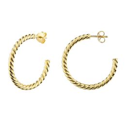 Firetti Damen Paar Creolen &raquo;Schmuck Geschenk Silber 925 Ohrschmuck Ohrringe gedrehte Optik&laquo; 32, Silber 925 (Sterlingsilber)