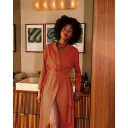 Kayori Bademantel &raquo;Saigon&laquo; elegantes Design orange Baumwolle L L: 104cm