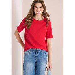 Cecil Damen Kurzarmshirt aus weicher Baumwolle rot XXL (46)