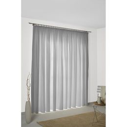 WIRTH Vorhang &raquo;SUNBONE&laquo; Kr&auml;uselband 1 Stk. tlg. grau Polyester 145cm, Kr&auml;uselband, 132cm