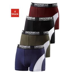 AUTHENTIC LE JOGGER Kinder AUTHENTIC LE JOGGER Boxer &raquo;Boxershorts f&uuml;r Jungen&laquo; Packung, 4 Stk. cooler Look durch wei&szlig;en Einsatz bunt 98/104, 4 Stk.