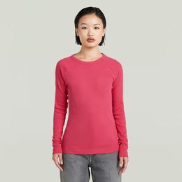 G-Star Raw G-Star Damen G-STAR Langarmshirt &raquo;Slim Rib Keyhole&laquo; mit Cut-Out hinten pink XS (34)