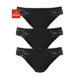 Petite Fleur By Lascana Damen petite fleur by Lascana Jazz-Pants Slips 3er-Pack, aus elastischer Baumwoll-Qualit&auml;t schwarz 44/46