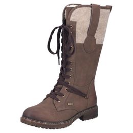 Rieker Damen Schn&uuml;rstiefel , Winterstiefel, Blockabsatz, Warmfutter, mit Tex-Ausstattung 36 (3,5), Varioschaft