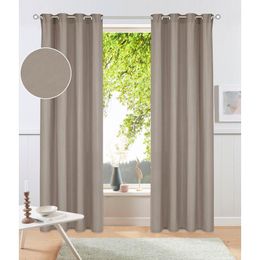 OTTO home Vorhang &raquo;Parry&laquo; &Ouml;sen 2 Stk. tlg. 2-er Set, blickdicht, monochrom, basic grau Polyester, Recyceltes Material 175cm, &Ouml;sen, 140cm