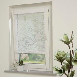 Garesa Plissee &raquo;Ausbrenner Streifen&laquo; Lichtschutz ohne Bohren verspannt einfache Montage, halbtransparent wei&szlig; Obermaterial: 100% Polyester 130cm, 