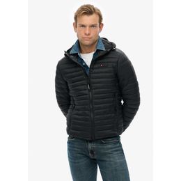 Superdry Herren Steppjacke &raquo;HOODED FUJI LITE JACKET&laquo; Slim Fit, aus Nylon, mit Rei&szlig;verschluss schwarz M
