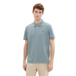 Tom Tailor Herren Tom Tailor Poloshirt mit Knopfleiste und Logo grau XXL