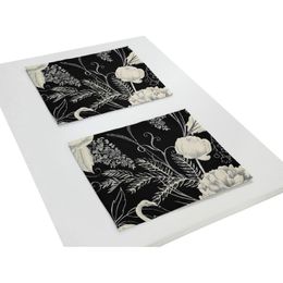 Adam Platzset &raquo;Eden&laquo; GOTS organic,zertifiziert durch CERES 0242Made in Germany schwarz-wei&szlig; Obermaterial: 100% Baumwolle B/L: 40cm x 30cm, 2 Stk., Bio-