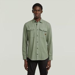 G-Star Raw G-Star Herren G-STAR Jeanshemd &raquo;Marine Slim&laquo; mit Pattentaschen gr&uuml;n L, N-Gr