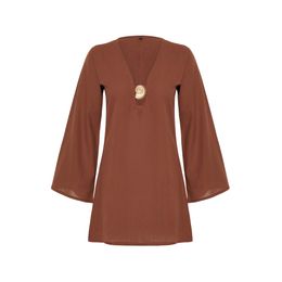 Trendyol Kleid Damen Gr&ouml;&szlig;e 38 braun Sommerkleid