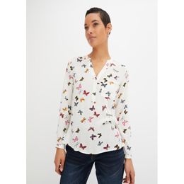 bonprix Damen bonprix Langarmbluse &raquo;Bluse aus flie&szlig;ender Viskose&laquo; bequeme Passform, f&uuml;r vielseitige Anl&auml;sse, aus reiner Viskose wei&szlig; 44