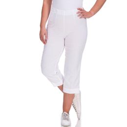 KjBRAND Damen KjBRAND Caprihose &raquo;Susie Capri Wash & Go&laquo; Sommerhose b&uuml;gelfrei wei&szlig; 54, N-Gr