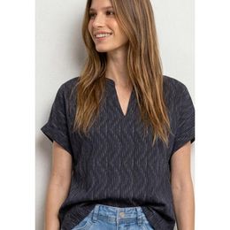 Street One Damen Street One Kurzarmshirt Sommerbluse im Tunika-Look und mit grafischem Muster 34