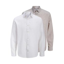 Jack & Jones Jack & Jones Herren Langarmhemd &raquo;JJESUMMER LINEN BLEND SHIRT L/S SN 2PKMP&laquo; Packung, 2 L, N-Gr