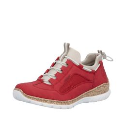 Rieker Damen Slip-On Sneaker Schlupfschuh mit Elastikeinstieg, Gummizug mit Schnellverschluss rot 42