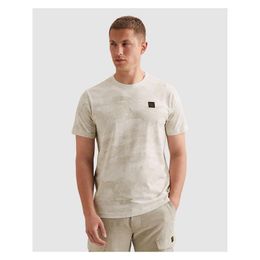 PME-Legend Pme Legend Herren PME LEGEND T-Shirt &raquo;Short sleeve r-neck single jersey aop&laquo; mit Logo Stickerei beige M