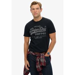 Superdry Herren Rundhalsshirt &raquo;VL CLASSIC TEE&laquo; Regular Fit, aus Materialmix mit Baumwolle blau M