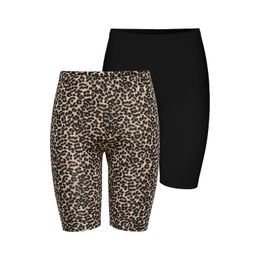 Only Damen Only Radlerhose &raquo;ONLLIVE &ndash; Bikershorts im Doppelpack mit elastischem Bund&laquo; modisch, Jersey, slim fit, Baumwollmischung schwarz M (38), N-Gr