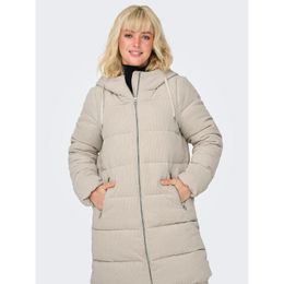 Only Damen Only Steppjacke &raquo;ONLDOLLY LONG CORDUROY PUFFER OTW&laquo; mit Kapuze aus feinem Cordmaterial L