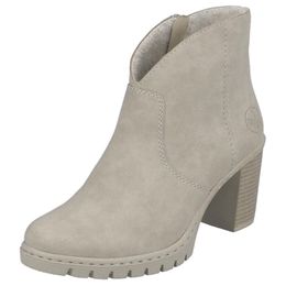 Rieker Damen Ankleboots Stiefelette, Plateauboots, Blockabsatz, in eleganter Optik grau 38
