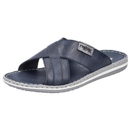 Rieker Herren Pantolette Sommerschuh, Strandschuh, Schlappen, Hausschuh mit Label blau 42