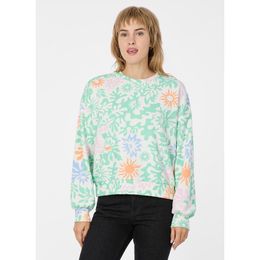 Ragwear Damen Sweatshirt &raquo;WUSS PRINT&laquo;, Elastische Baumwollmischung und softem Finish mit Allover-Print bunt L