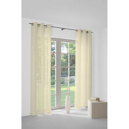 WIRTH Vorhang &raquo;Sunday&laquo; &Ouml;sen 1 Stk. tlg. nach Ma&szlig; beige Jacquard, Baumwolle, Polyester 141cm, &Ouml;sen, 141cm