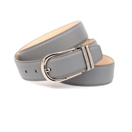 Anthoni Crown Damen Lederg&uuml;rtel grau 80