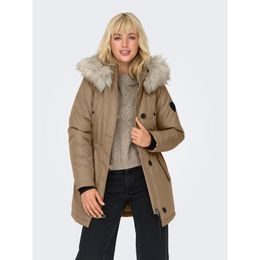 Only Damen Only Parka &raquo;ONLIRIS FUR WINTER PARKA LIFE CC OTW&laquo; mit Kapuze Kunstfaser beige XS