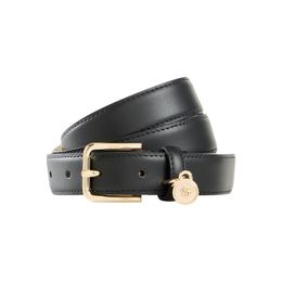 BOSS Damen BOSS Lederg&uuml;rtel &raquo;Navya-ChBey-GSt Sz25&laquo; mit Anh&auml;nger mit Double-B-Monogramm schwarz 95