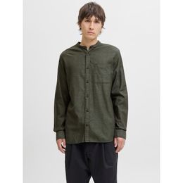 Jack & Jones Jack & Jones Herren Langarmhemd &raquo;JJEBAND MELANGE SHIRT L/S SN&laquo; gr&uuml;n L, N-Gr
