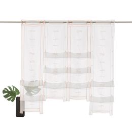 Weckbrodt-Gardinen Scheibengardine &raquo;Selina&laquo; Stangendurchzug 1 Stk. tlg. Hochraff, Gardine, Voile, echte Stickerei, transparent, Store orange Voile, Polyester 120cm, 