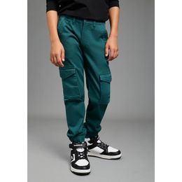 Kangaroos Jungen Kangaroos Cargohose &raquo;Hose mit Cargotaschen&laquo; , mit Logo-Stickerei gr&uuml;n 164, N-Gr