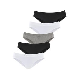 Vivance Damen Jazz-Pants Slips 5er-Pack, mit breitem B&uuml;ndchen ohne zus&auml;tzliches Gummi schwarz-wei&szlig; 40/42