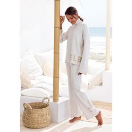 ELBSAND Damen Strickhose aus weichem hochwertigem Strick, Loungewear wei&szlig; 44/46, N-Gr
