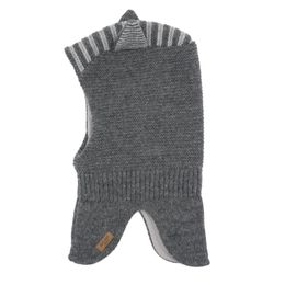 MaxiMo Jungen MaxiMo Schlupfm&uuml;tze Wollanteil, gestrickt, gef&uuml;ttert, mit &Ouml;hrchen grau 49
