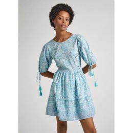 Pepe Jeans Damen Tunikakleid &raquo;Kleid MARGOT&laquo; mit Kordelzug am R&uuml;cken blau L, N-Gr