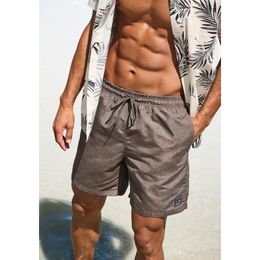 John Devin Herren Badeshorts &raquo;Rylan&laquo; im Geo Druck braun L (52), N-Gr