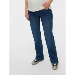 MAMALICIOUS Damen Umstandsjeans &raquo;MLEDINA FLARED DB JEANS NOOS&laquo; mit Baumwollmischung, moderne Passform, pflegeleicht blau 31, L&auml;nge 32