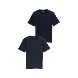 Tom Tailor Herren Tom Tailor T-Shirt Packung, 2 Stk. mit Logo Print blau XXL