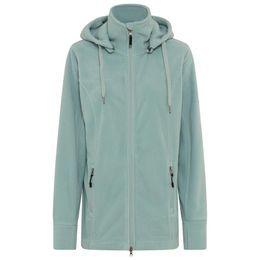 Polarino Damen Fleecejacke &raquo;Gro&szlig;e Gr&ouml;&szlig;en&laquo; mit Kapuze mit Kapuze, h&uuml;ftbedeckende L&auml;nge, bequemer Schnitt, w&auml;rmendes Fleece blau 46
