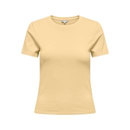 Only Damen Only T-Shirt &raquo;ONLRILEY S/S TOPJRS&laquo; Baumwollmischung beige XS