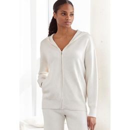 ELBSAND Damen Strickjacke aus hochwertigem Strick, Loungewear wei&szlig; 48/50